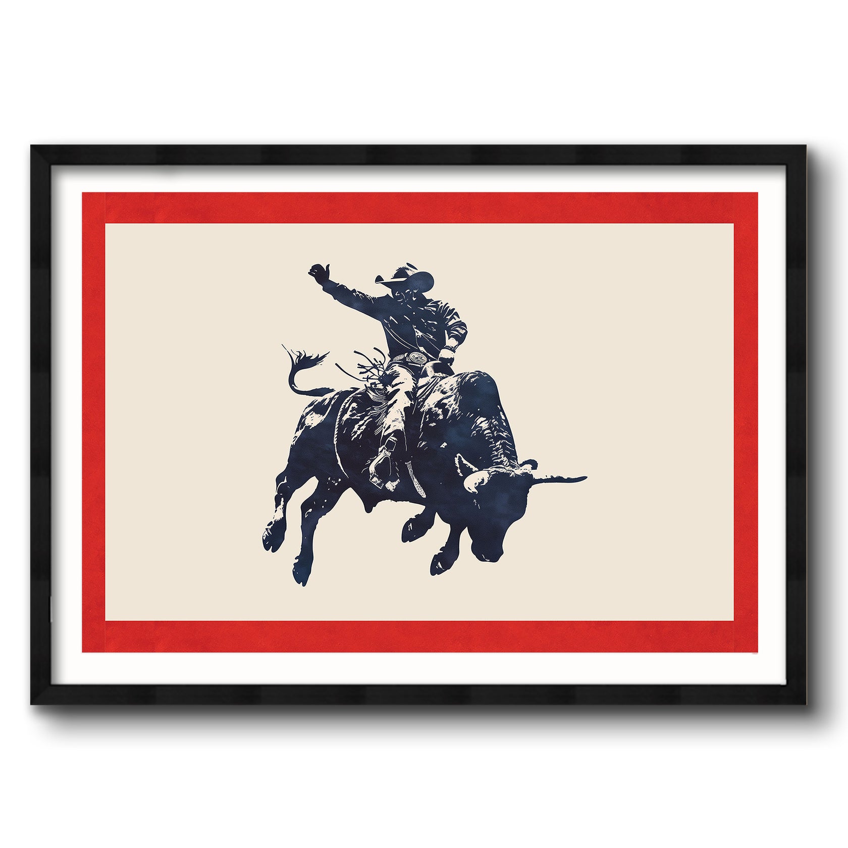 Western Wall Art – Vintage Rodeo Cowboy Print With Rustic Wild West ...