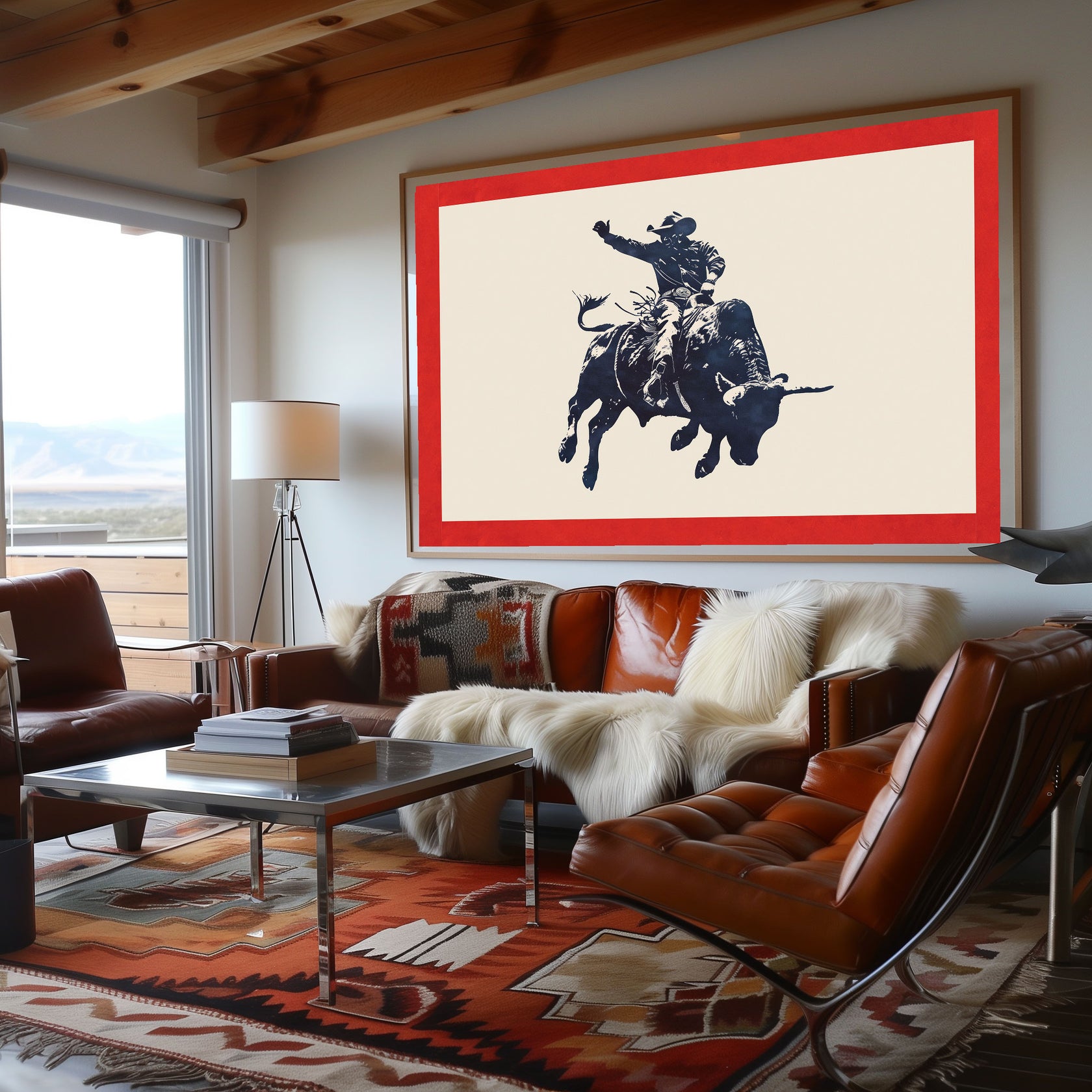 Western Wall Art – Vintage Rodeo Cowboy Print With Rustic Wild West ...