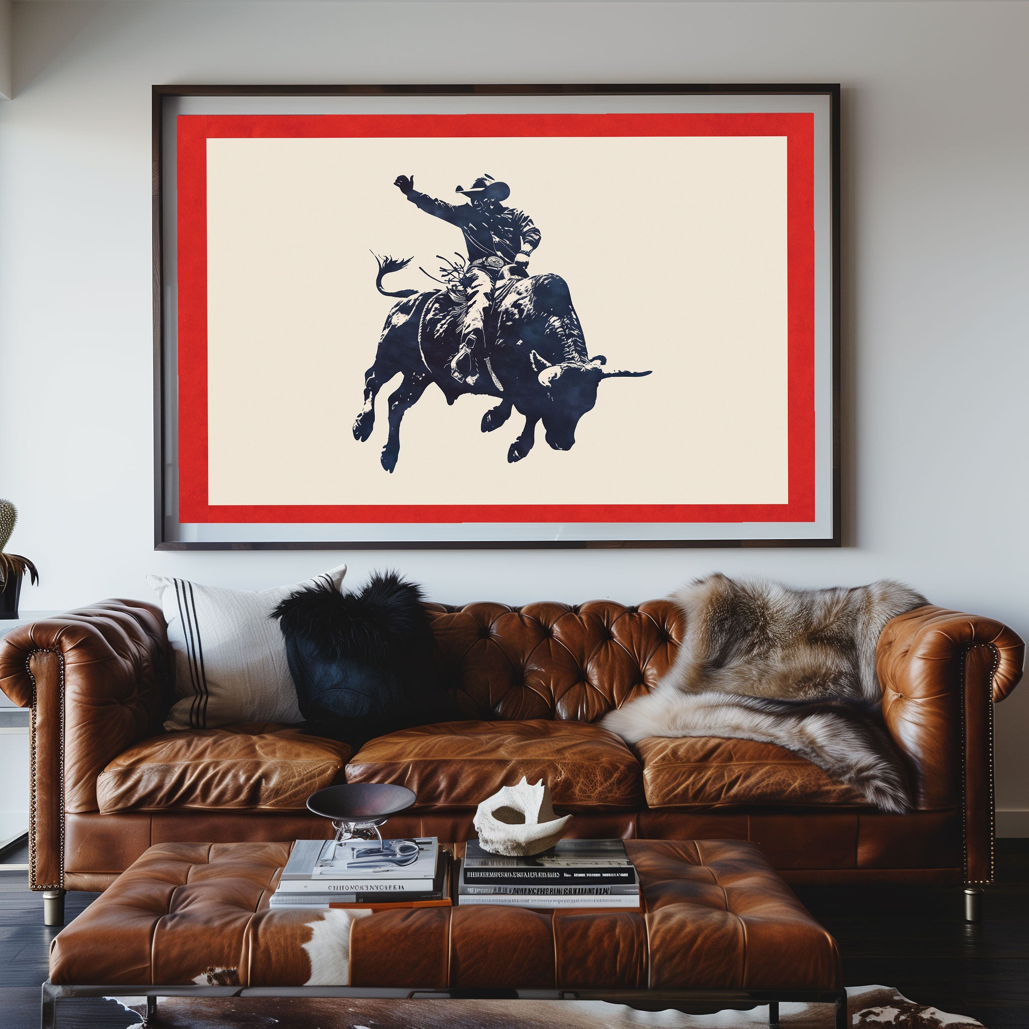 Western Wall Art – Vintage Rodeo Cowboy Print With Rustic Wild West ...